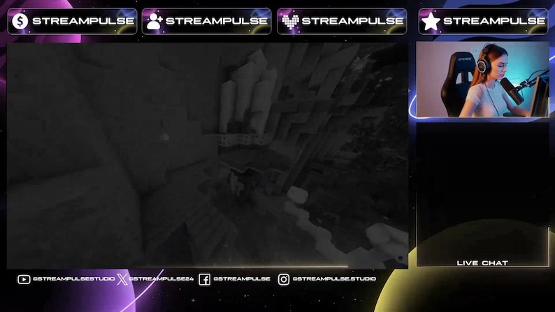 Animated Stream Overlay Package – Minimal Dark Stars Planets Theme ...