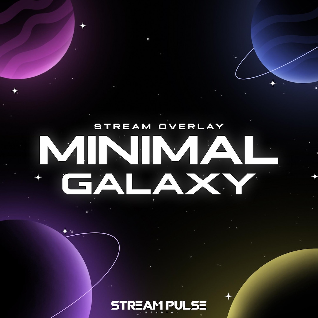 Animated Stream Overlay Package – Minimal Dark Stars Planets Theme ...