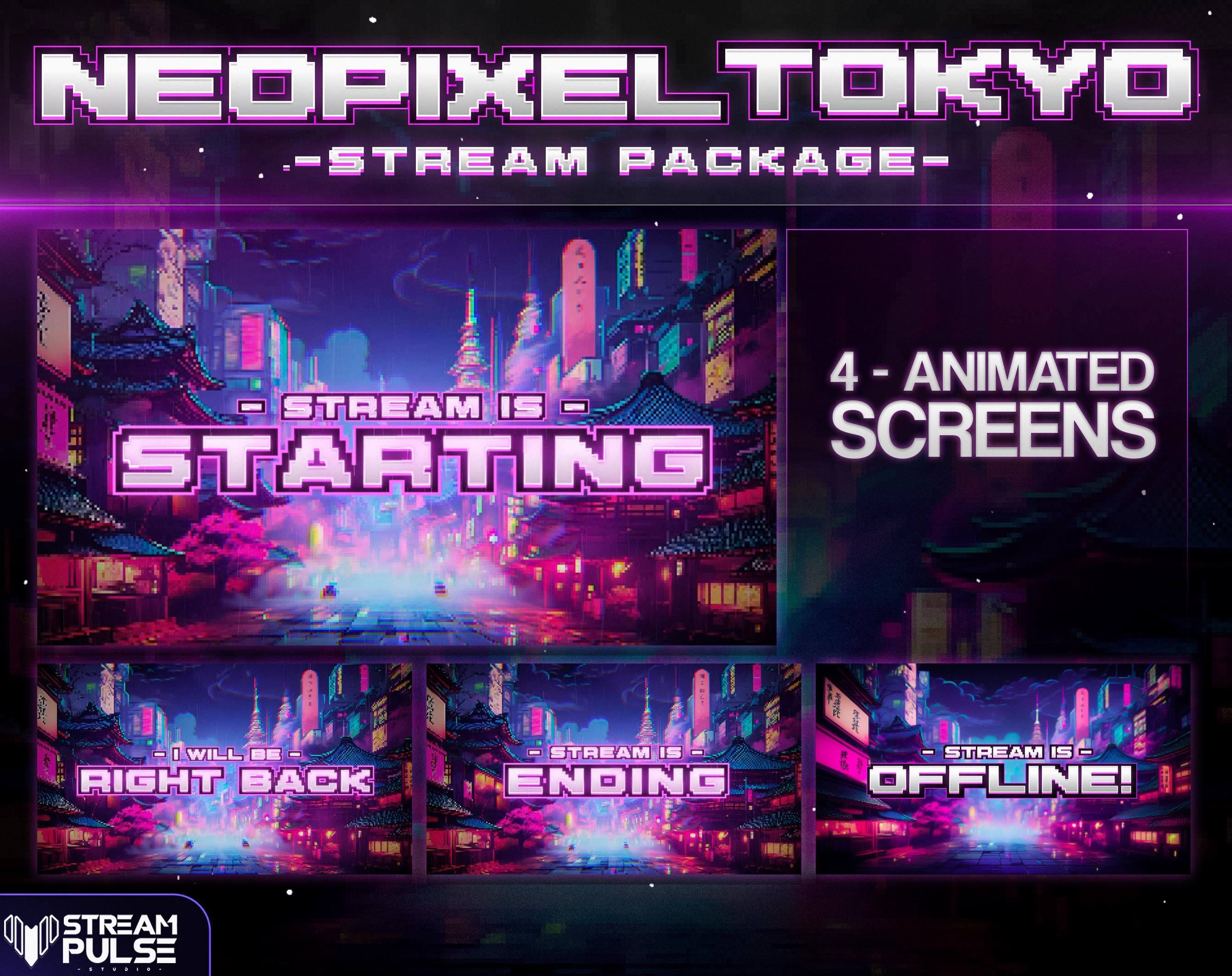 Neon City-animated Stream Overlay-futuristicaesthetic-pixelart ...