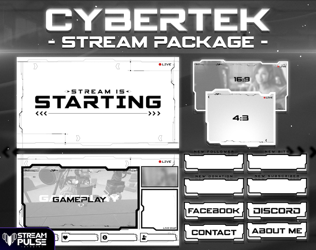 ANIMATED STREAM OVERLAY - Cybertek - Sci-fi Overlays- Twitch Overlay ...