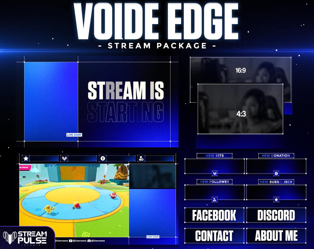 Void Edge Animated Stream Overlay, Animated Screens, Panels, Alerts ...