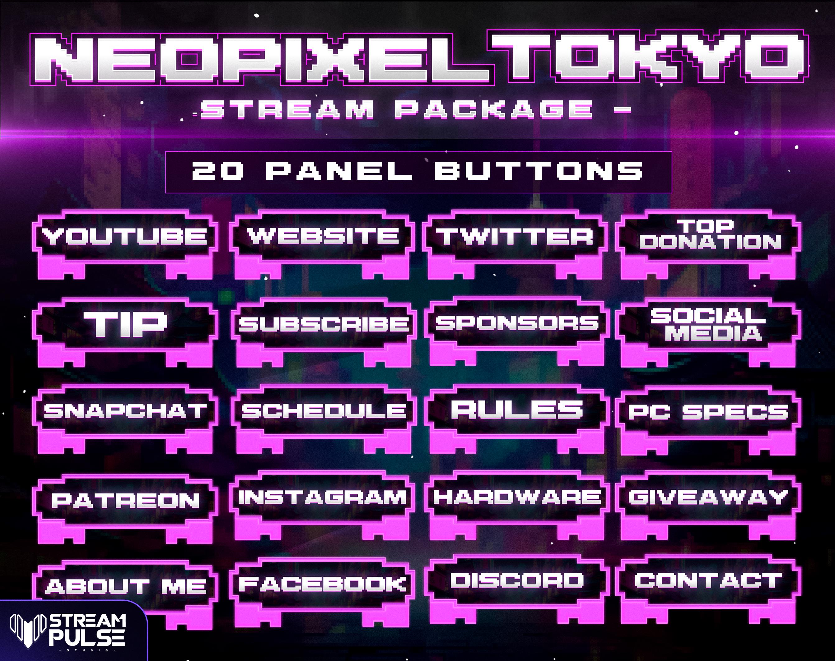 Neon City-animated Stream Overlay-futuristicaesthetic-pixelart ...