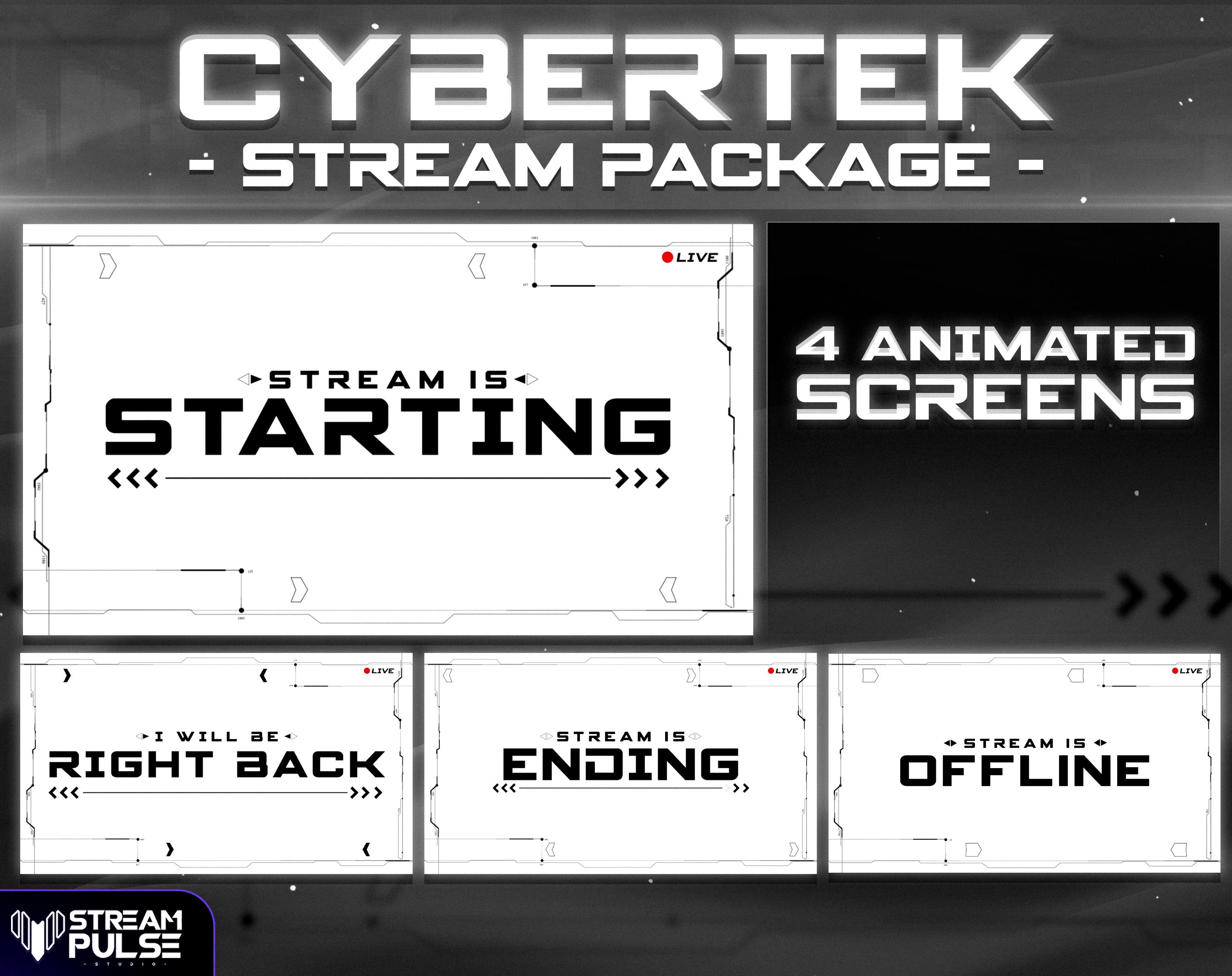 Cybertek Stream Overlay Package – Animated Twitch, OBS, Streamlabs ...