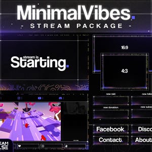 Minimal Vibe Animated Twitch Overlay, Animated Screens, Panels, Alerts ...