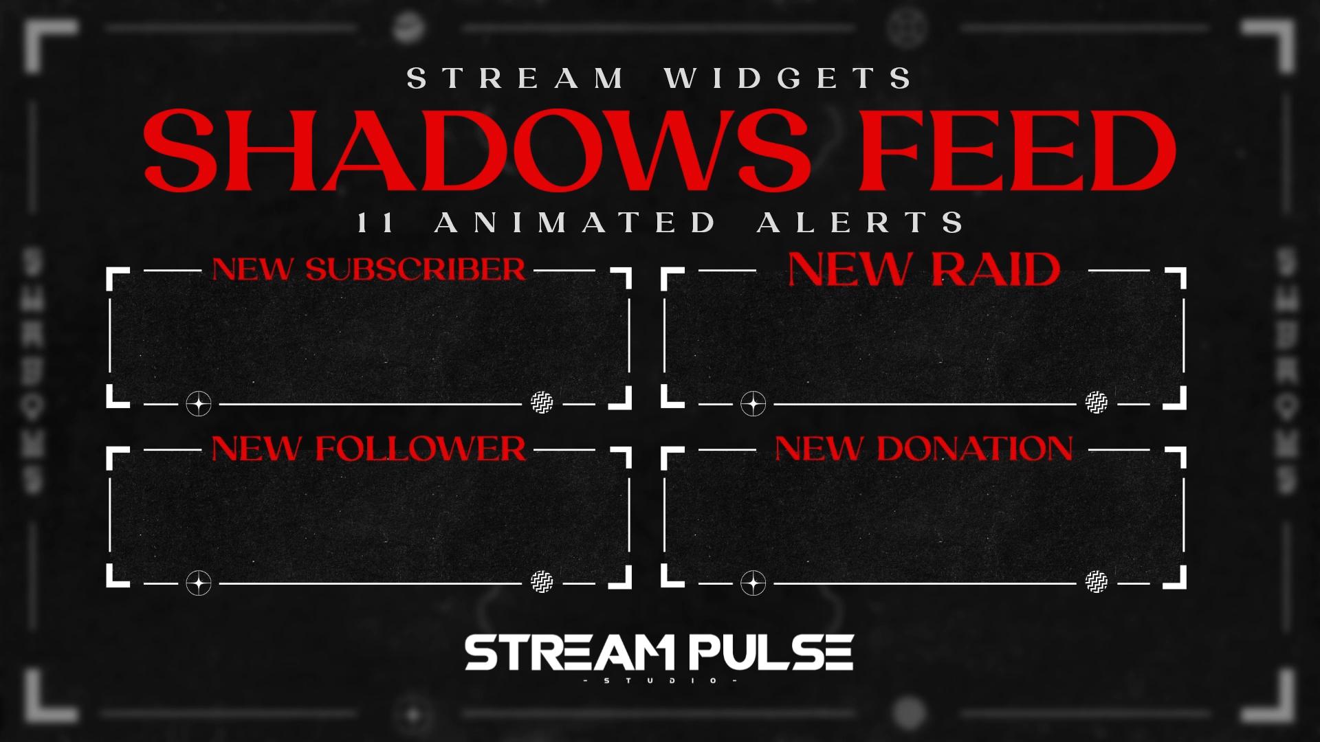 Shadows Feed Stream Overlay Pack – Animated Twitch, OBS, Streamlabs ...