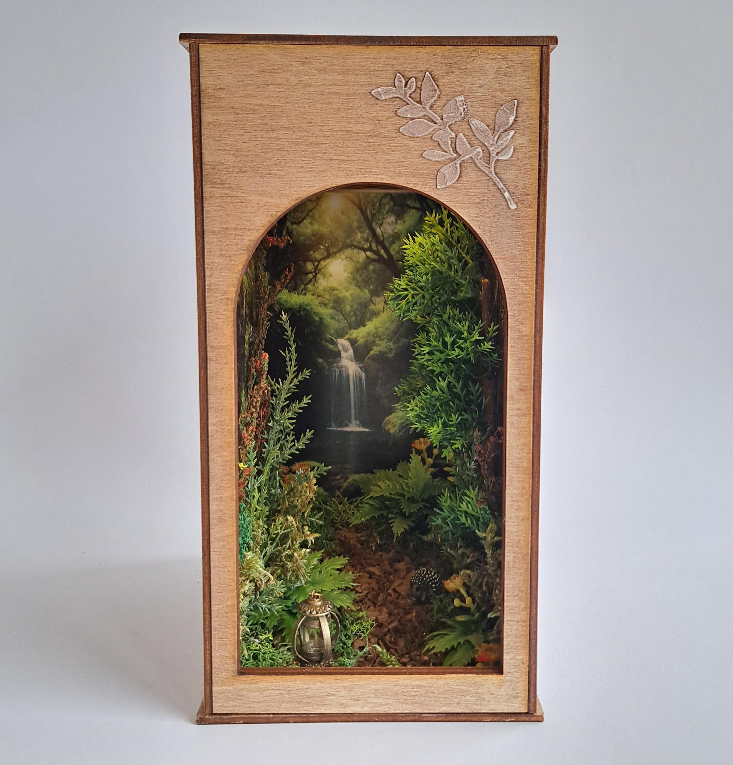 Enchanted Forest Book Nook – Miniature Bookshelf Insert, Handmade ...