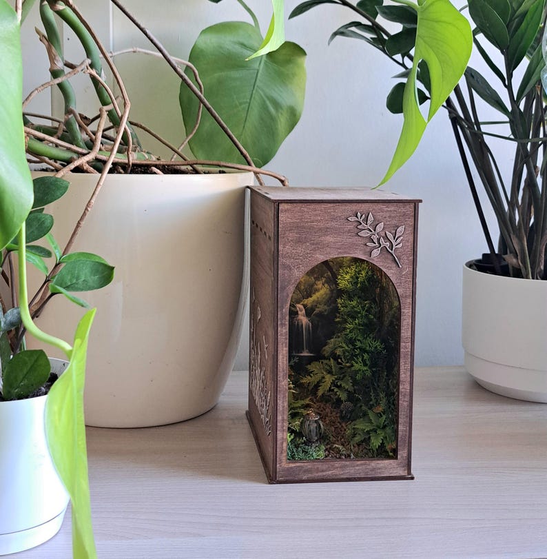 Enchanted Forest Book Nook – Miniature Bookshelf Insert, Handmade ...