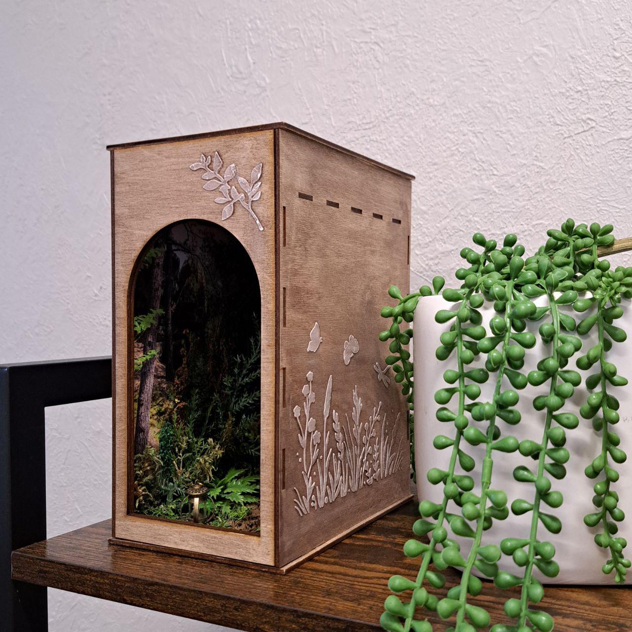 Enchanted Forest Book Nook – Miniature Bookshelf Insert, Handmade ...