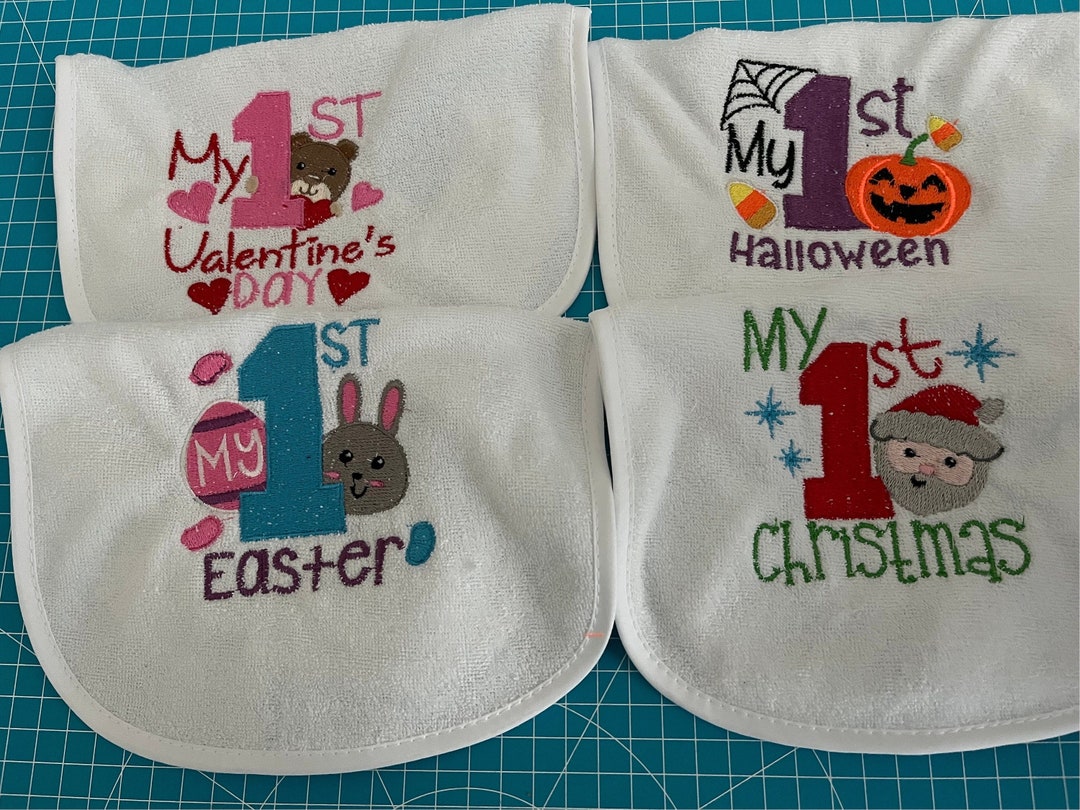 Babys First Set of 4 Embroidered Baby Bibs for Special - Etsy
