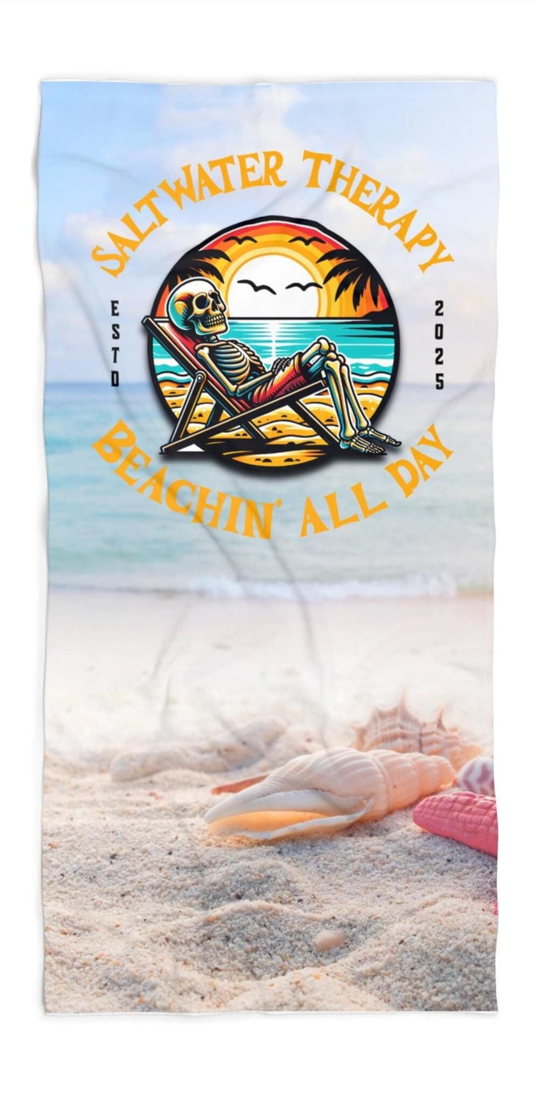 Saltwater Therapy Beach Towel, Unique Beach Towel, Funny Beach Towel ...