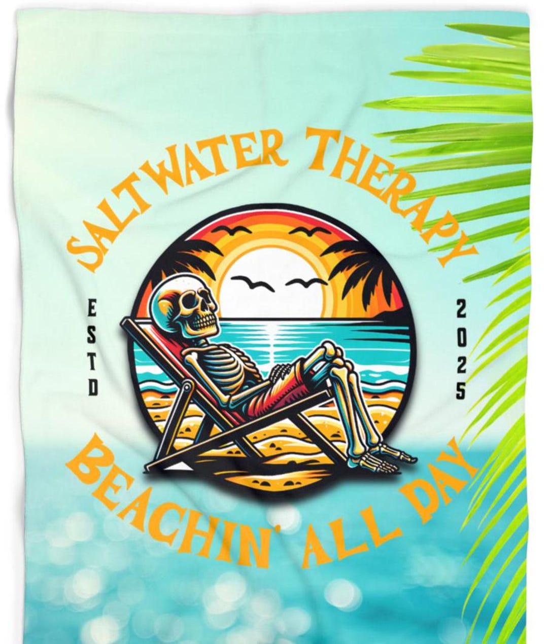 Saltwater Beach Towel, Fun Sunbathing Towel, Beach Essentials, Poolside ...