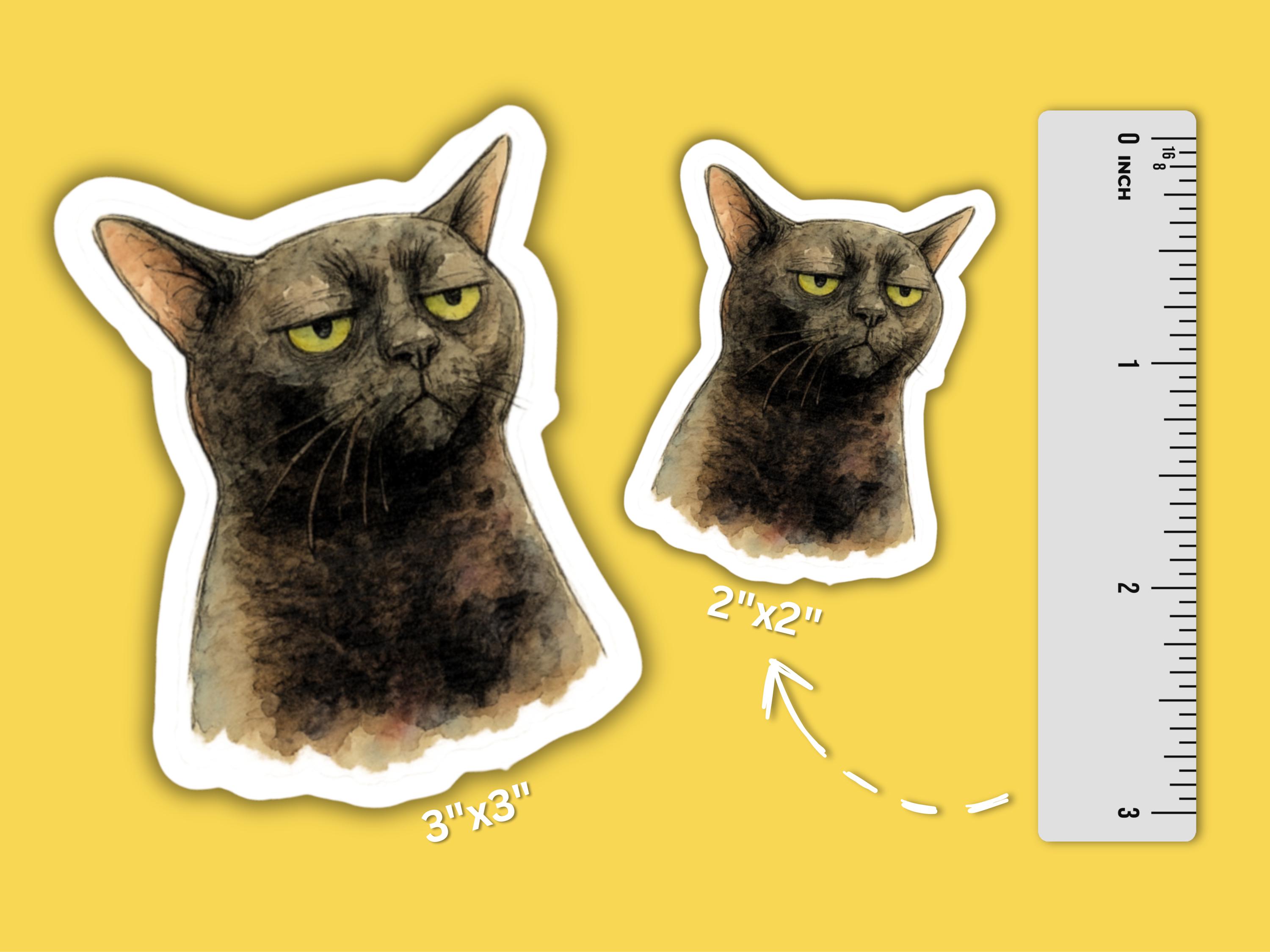 Famous Zoning Out Funny Cat Kiss-cut Sticker, Popular Tiktok Cat Zoning ...