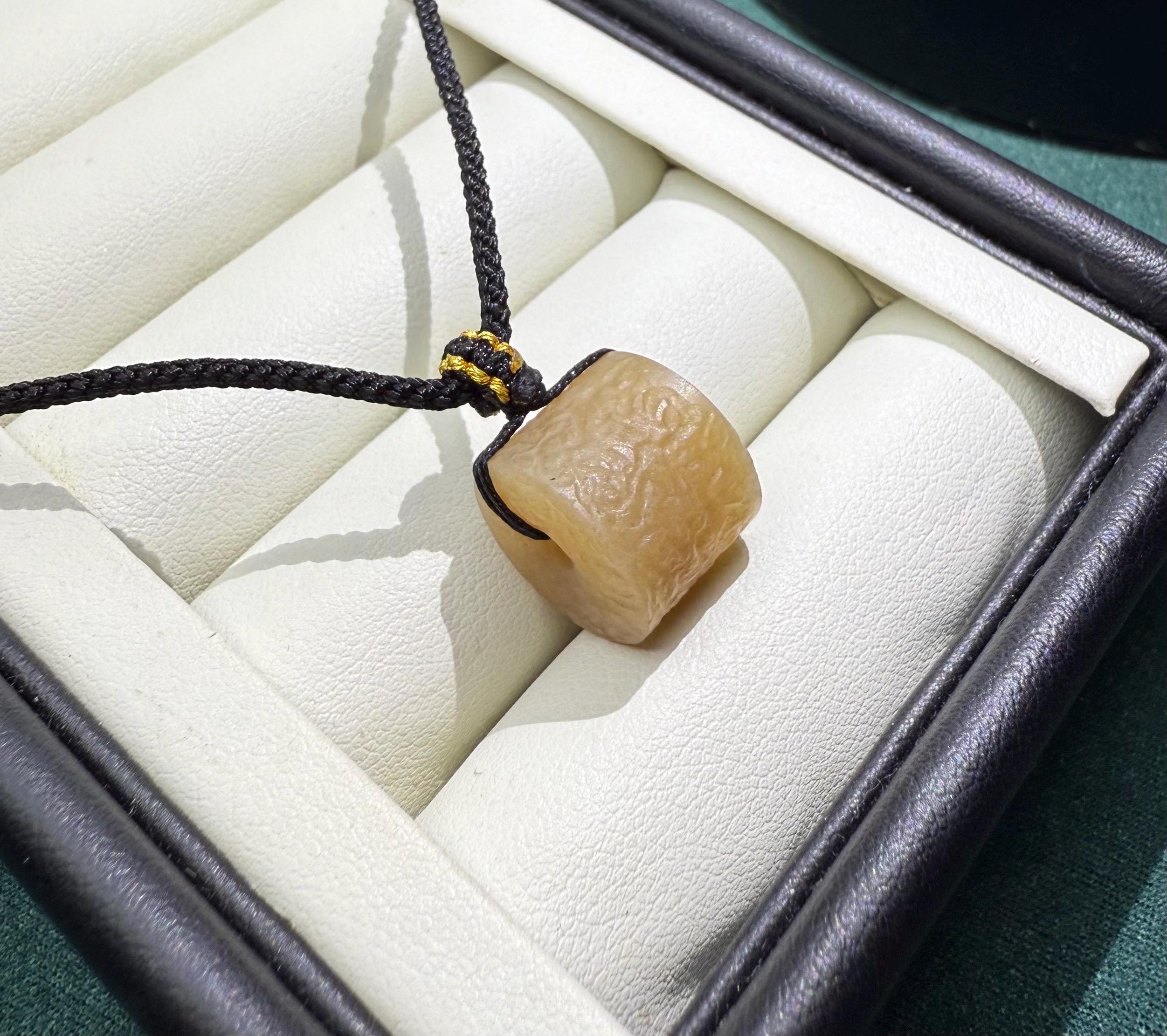 Vintage Polish Sugar Nephrite Lu Lu Tong Pendant With Certification ...