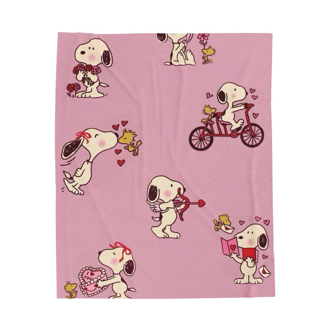 Peanuts | Snoopy Valentines Blanket, Bedding Decor, Cozy Gift, Warm ...