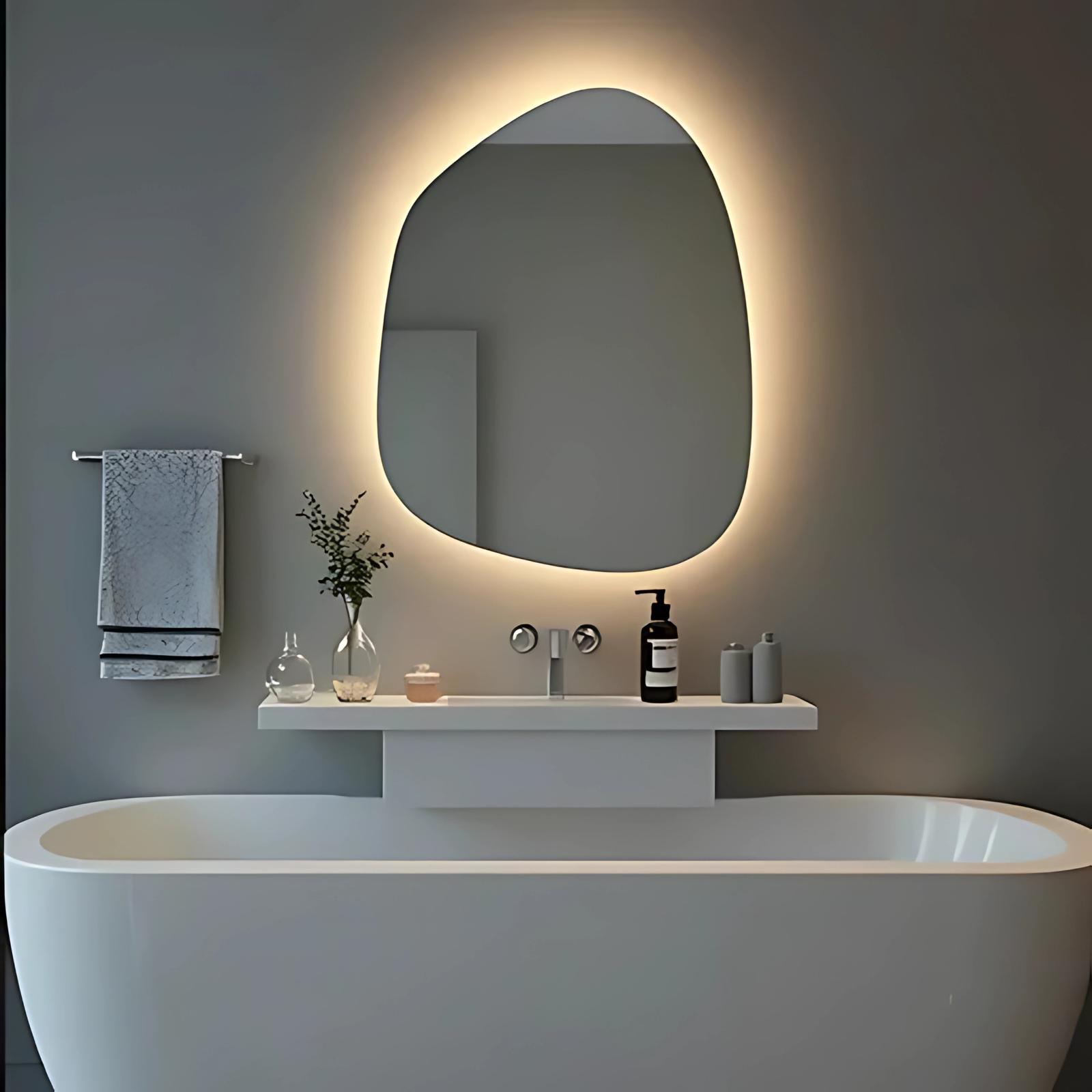 Water Drop Asymmetrical Led Mirror, Modern Design LED Mirror for Your ...