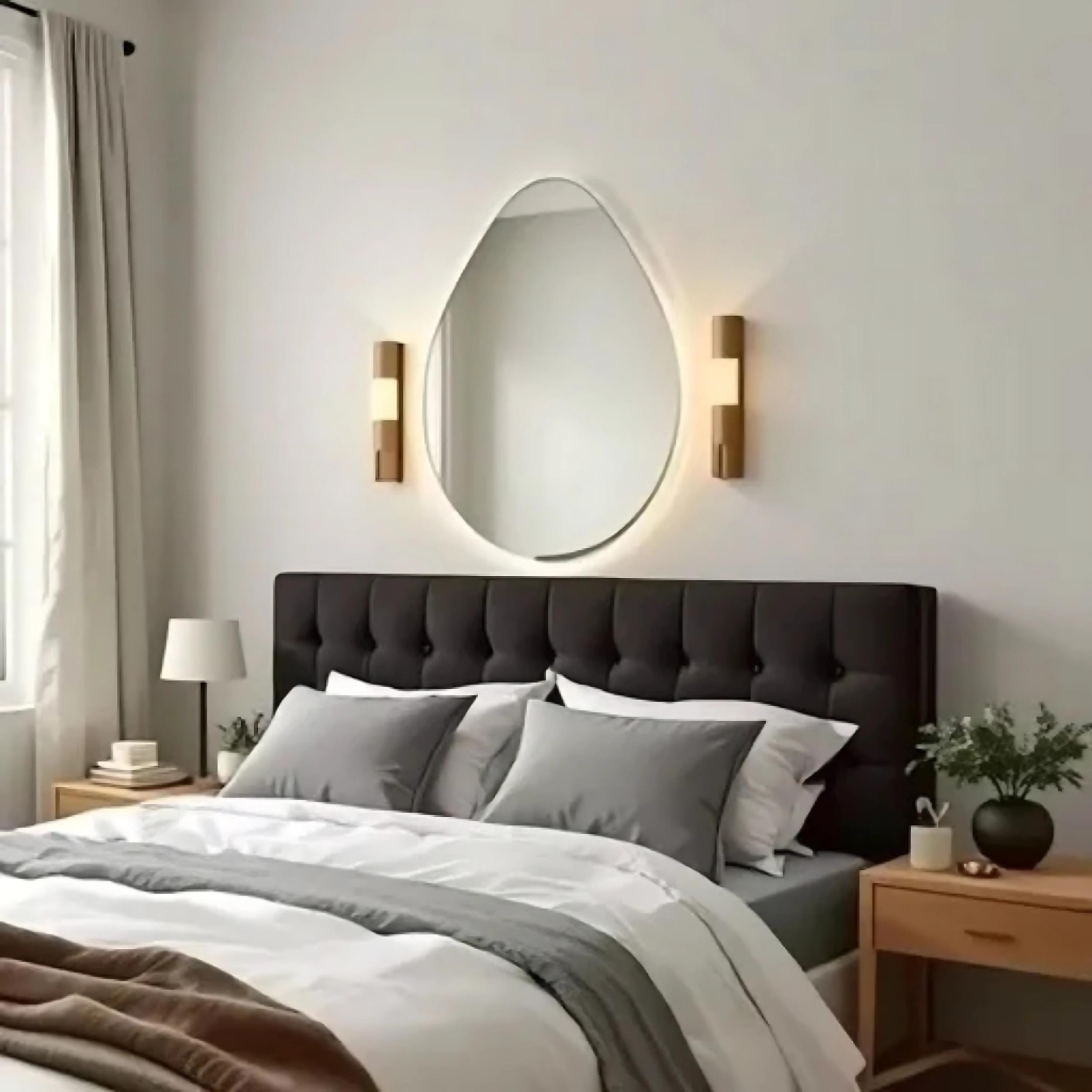 Modern Water Drop LED Mirror-unique Wall Decor for Bathroom or Bedroom ...