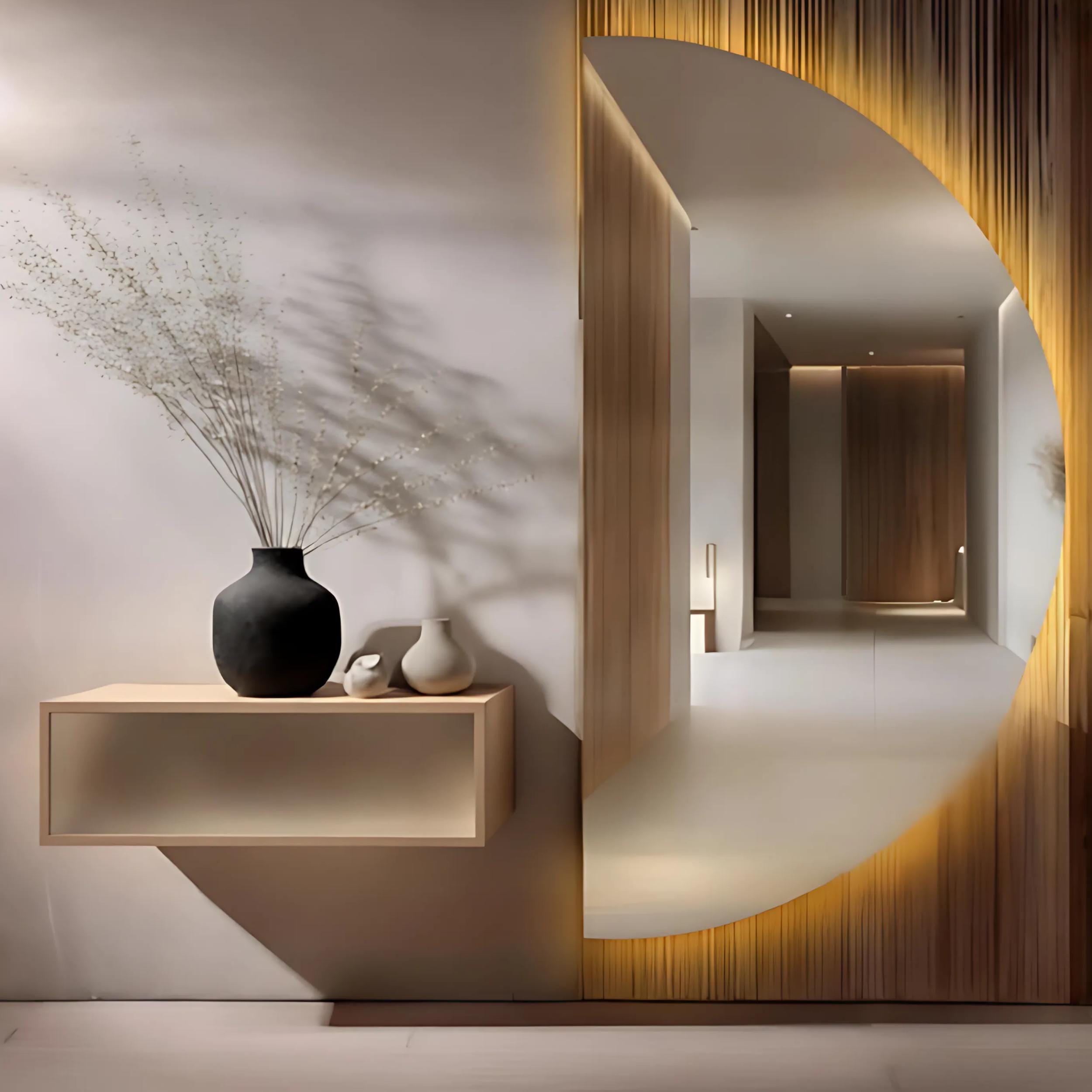 Half Moon Backlit Mirror, Radius Living Room Mirror, Half Circle Mirror ...