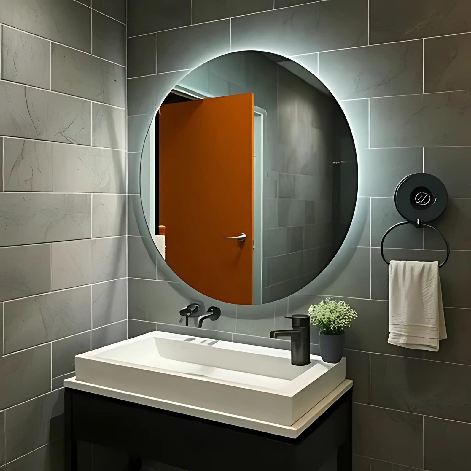Modern Design Round Mirror, Circle Wall Mirror for Your Bathroom or ...