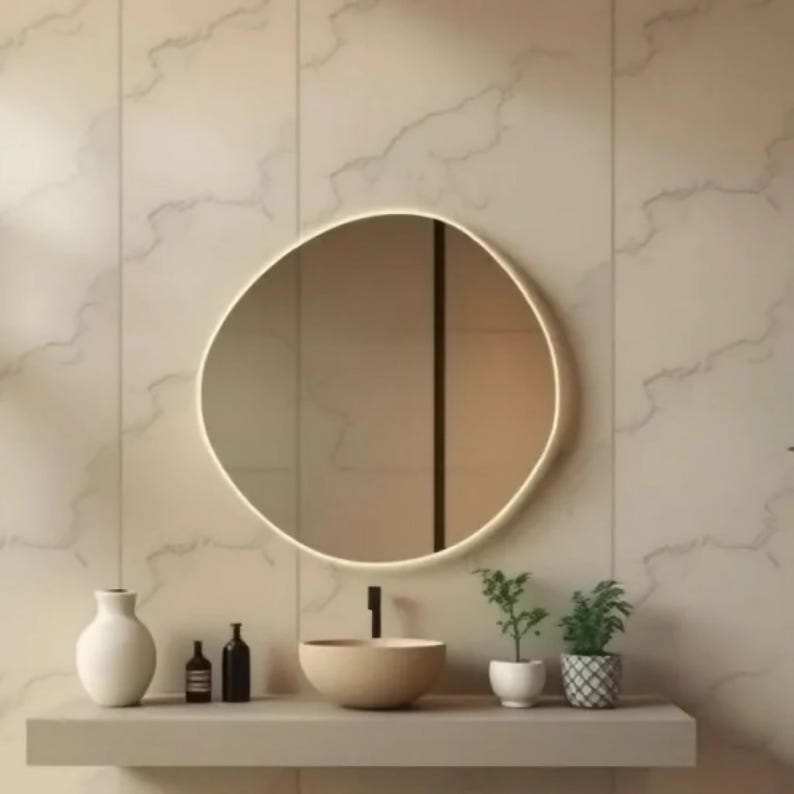Modern Design Round Mirror-modern Circle Wall Mirror for Your Bathroom ...