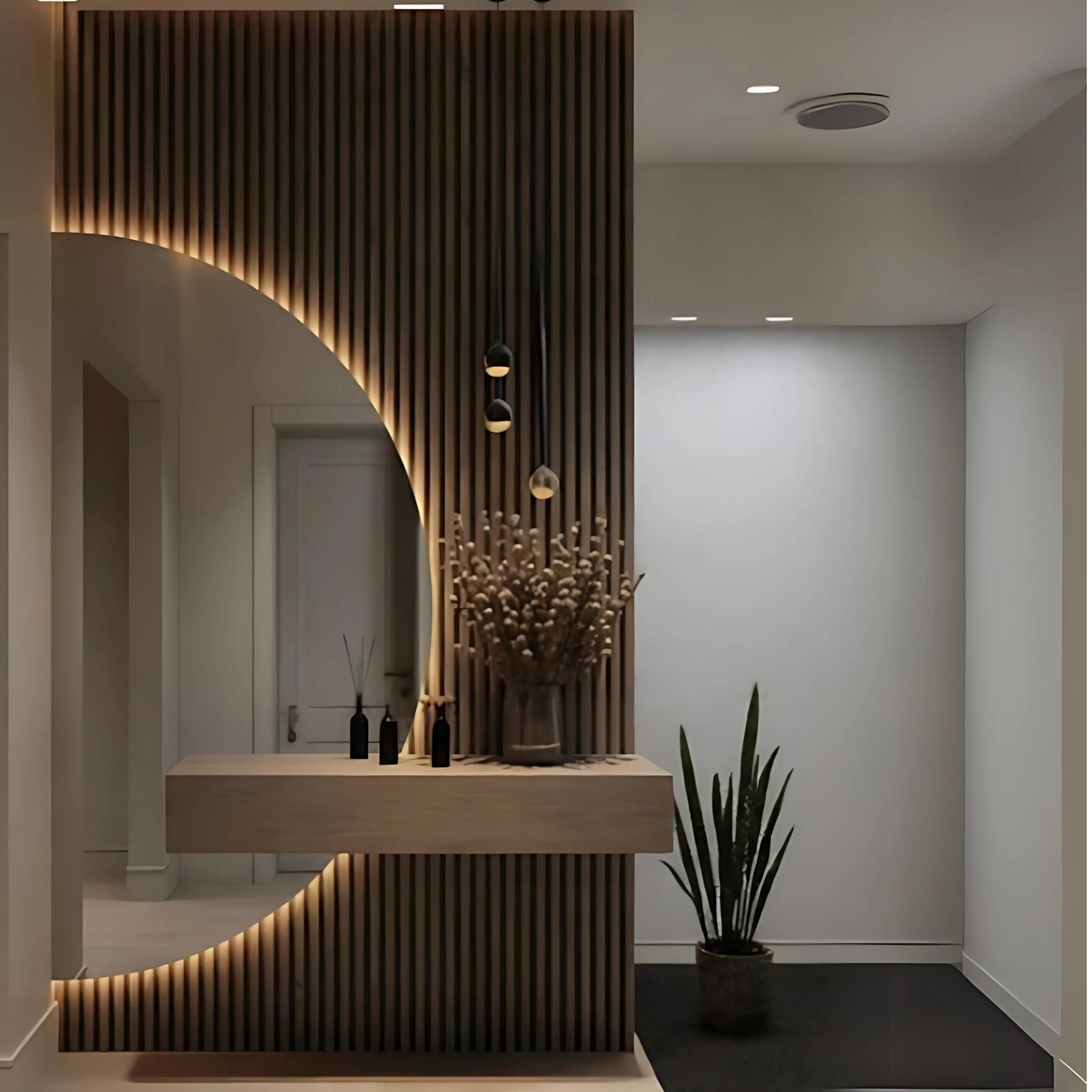 Half Round LED Mirror, Half Moon Backlit Mirror, Full Length Mirror for ...