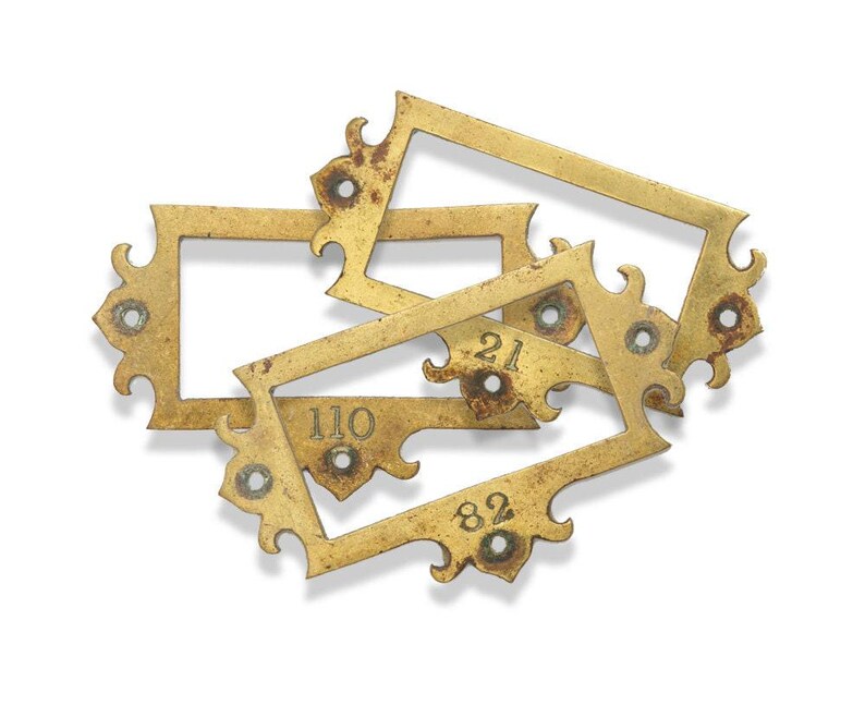 Vintage Solid Brass File Card Label Holder With Engraved Number - Etsy