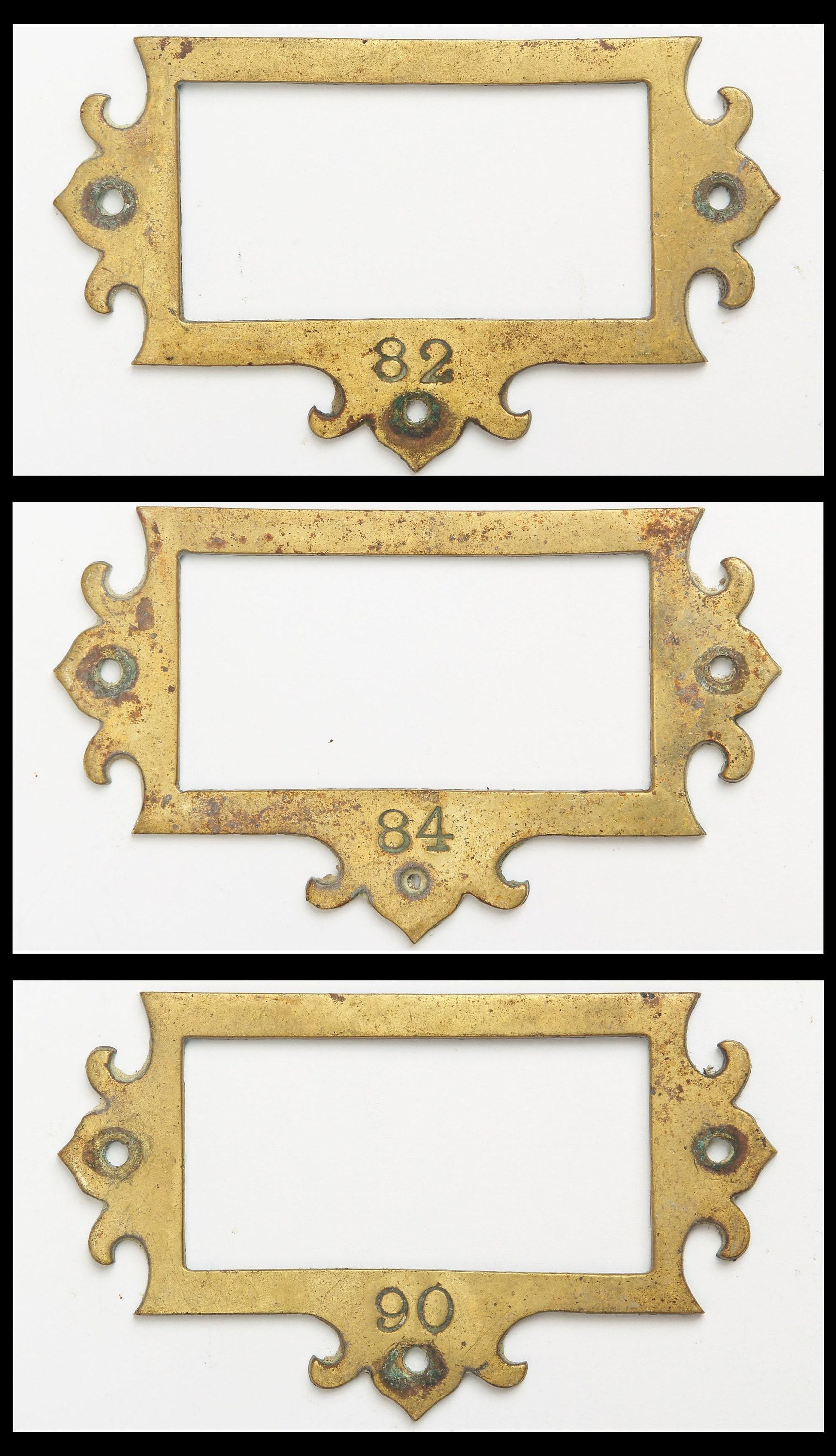Vintage Solid Brass File Card Label Holder With Engraved Number - Etsy