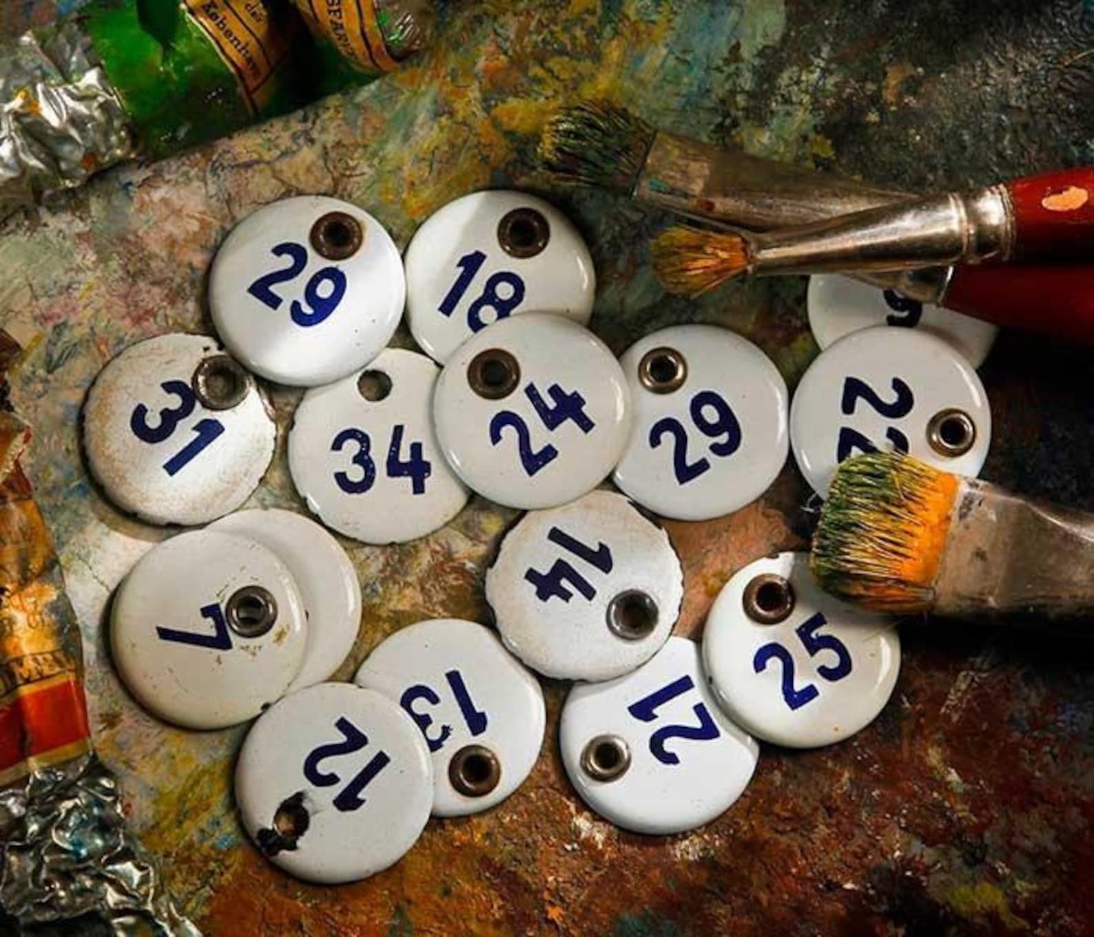 No. 6 to 130... Small Vintage, 1950s, Enamel Numbers Signs, Vintage ...