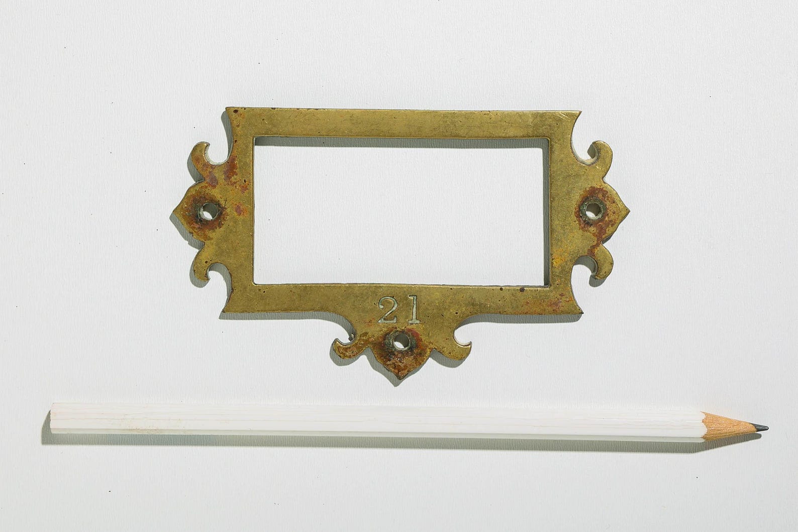 Vintage Solid Brass File Card Label Holder With Engraved Number - Etsy