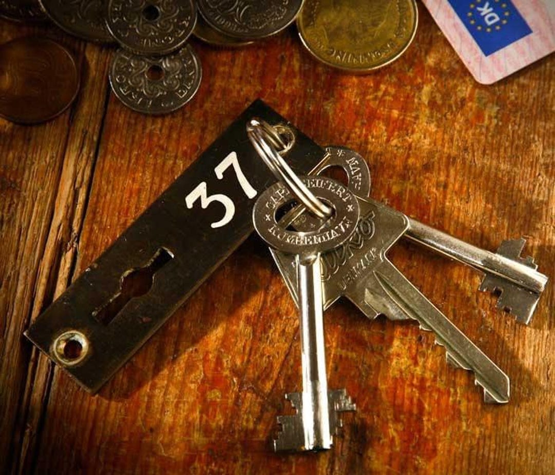Old Vintage Keyhole Bracket From Safe Depositbox in Brass, Originates ...