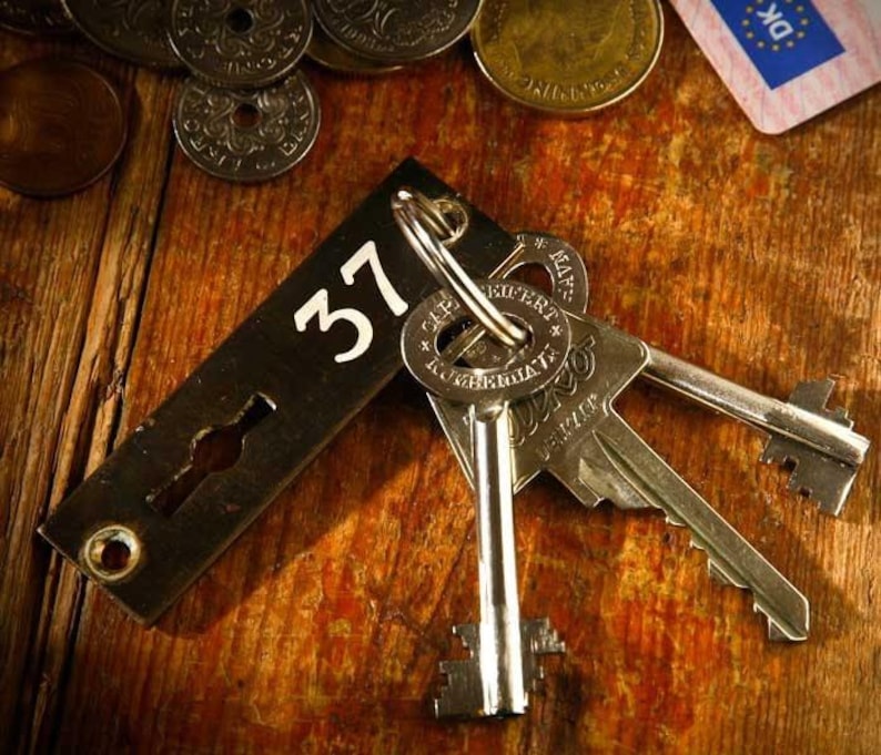 Old Vintage Keyhole Bracket From Safe Depositbox in Brass, Originates ...
