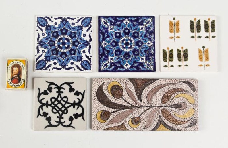 Collection of Vintage Tiles, Set of 12 Pieces. 1970s Wall Tiles in ...