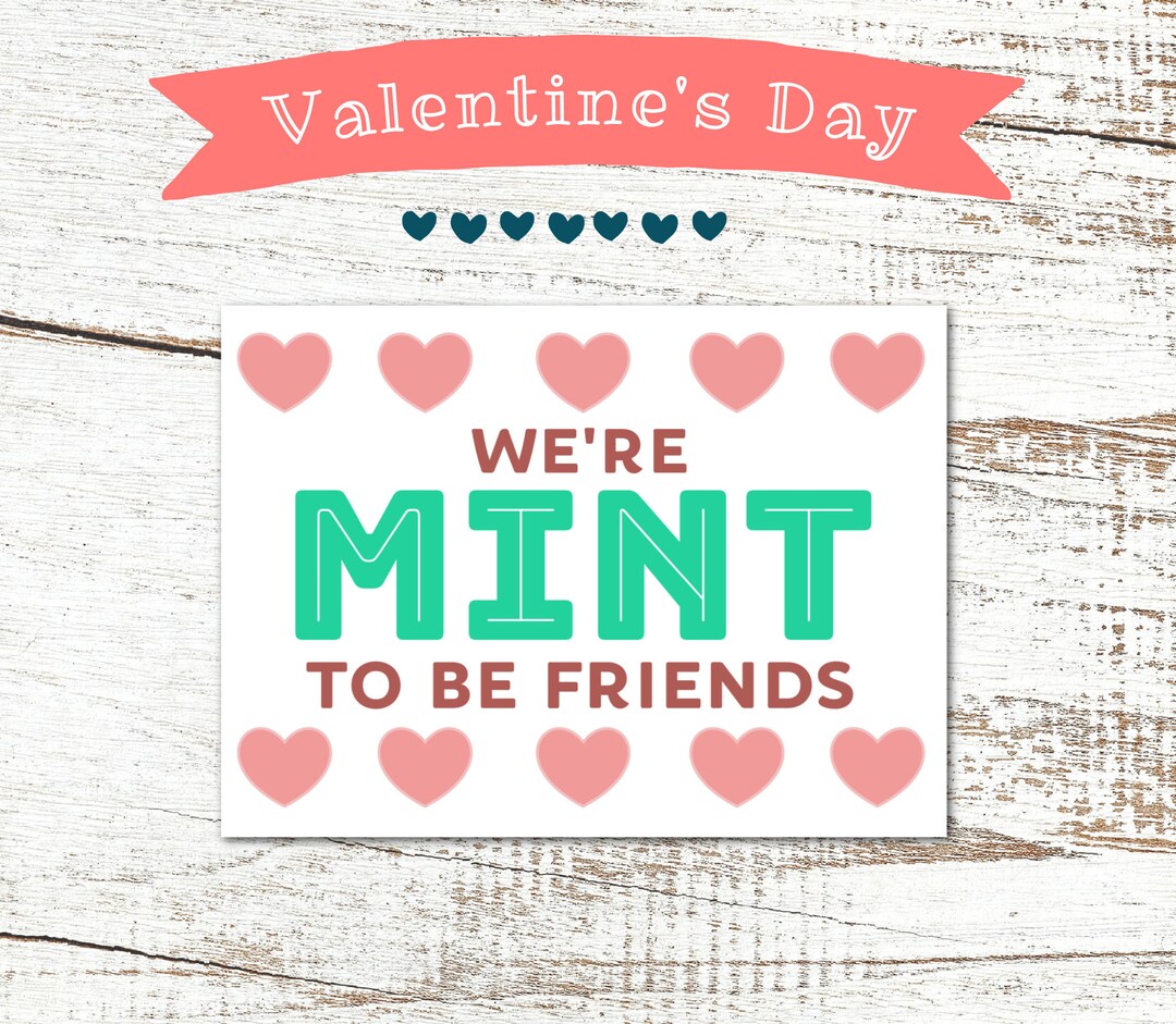 Printable Mint to Be Friends Tag - Etsy