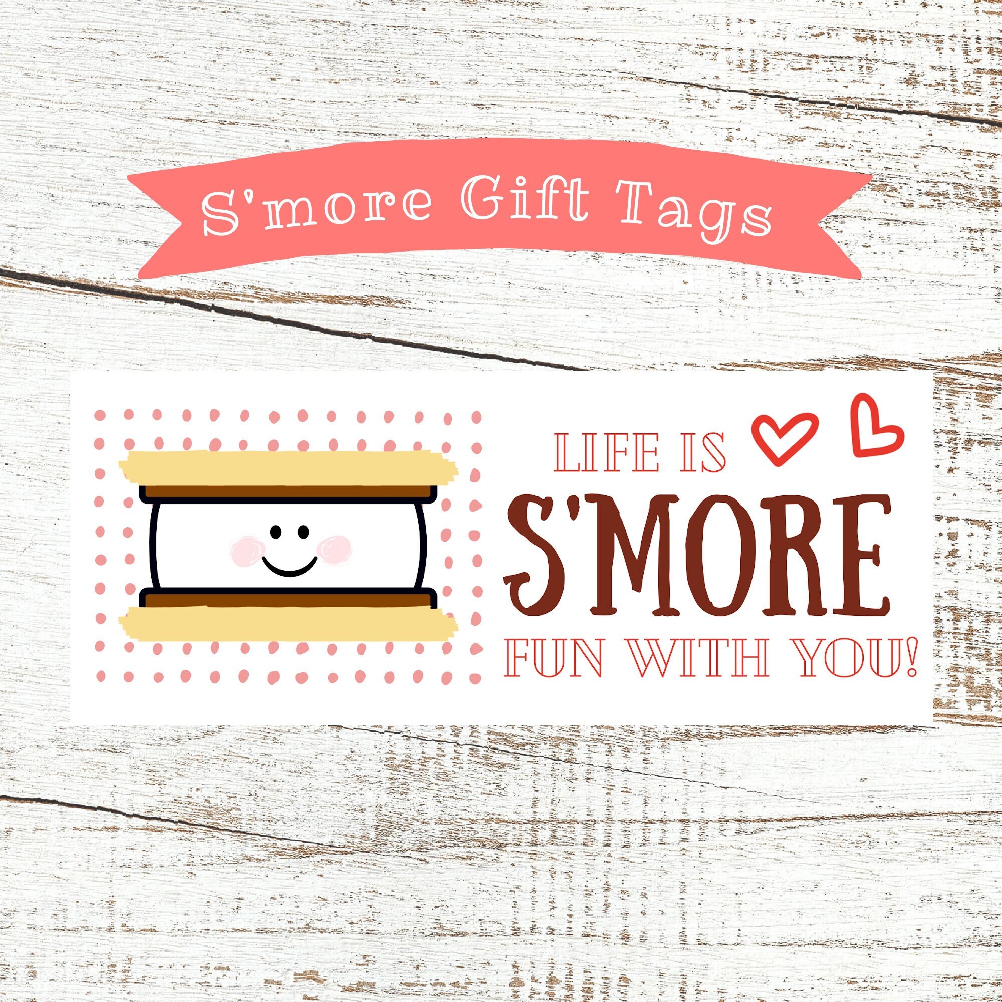 Printable S'mores Valentine / Party Favor / Gift Tag - Etsy