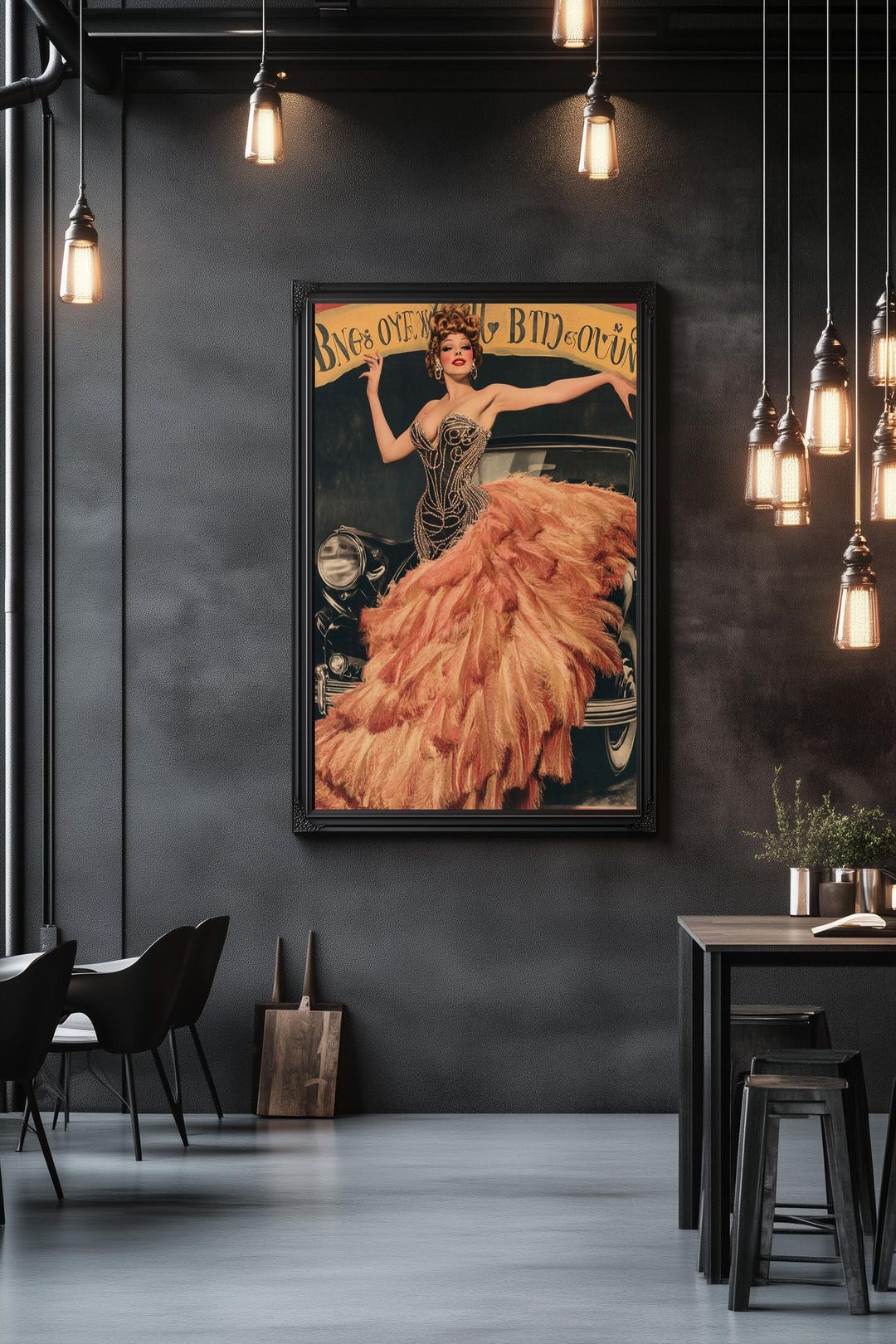 Vintage Showgirl Dancing, Girl Wearing Beautiful Dress and Dancing ...