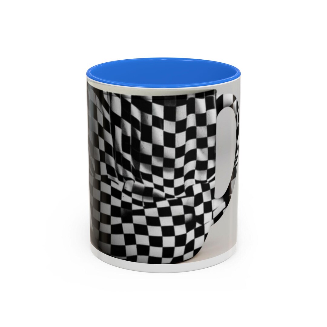 Colorful Mugs Checkered 3d Coffee Cup Retro Mug Race Day Checker Flag ...