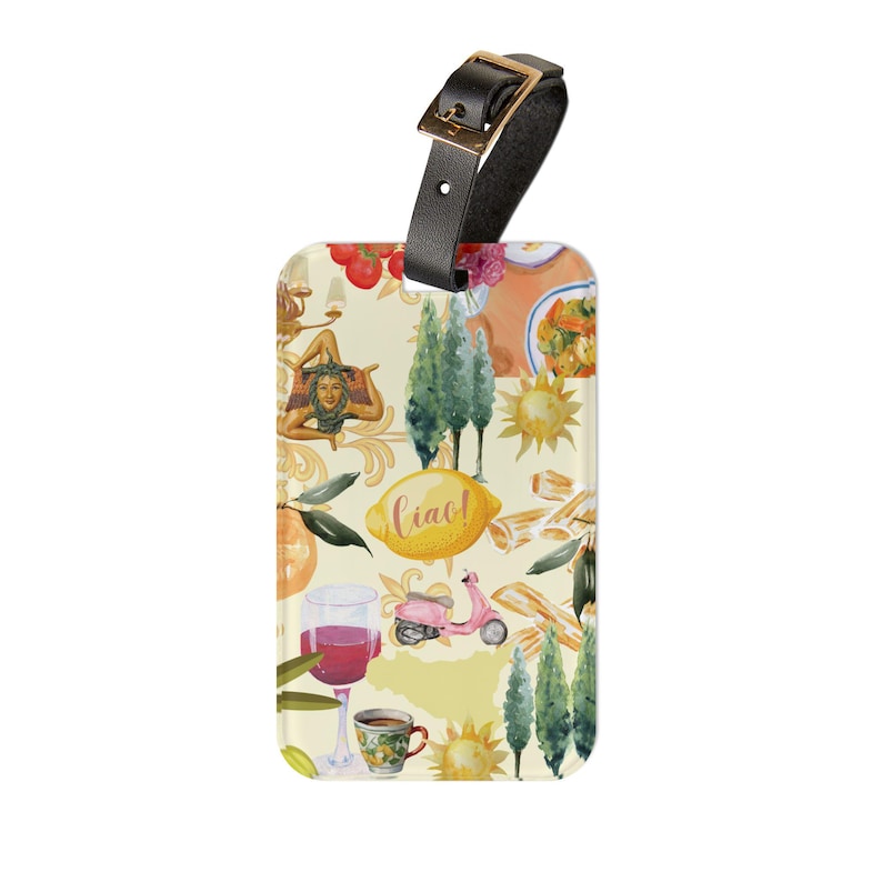 Sicilian Travel Luggage Tag: Italian Summer Vacation Accessory - Etsy