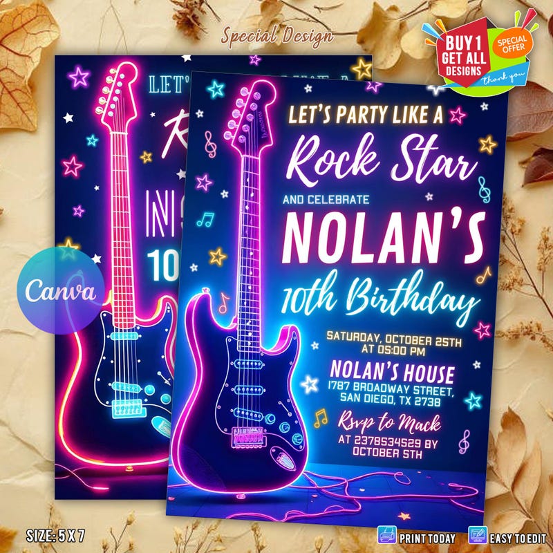 Rock Star Birthday - Etsy