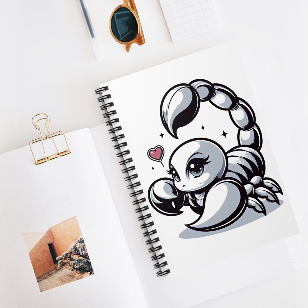 Cute Scorpio Spiral Notebook, Zodiac Stationery, Cute Ruled Line Diary ...