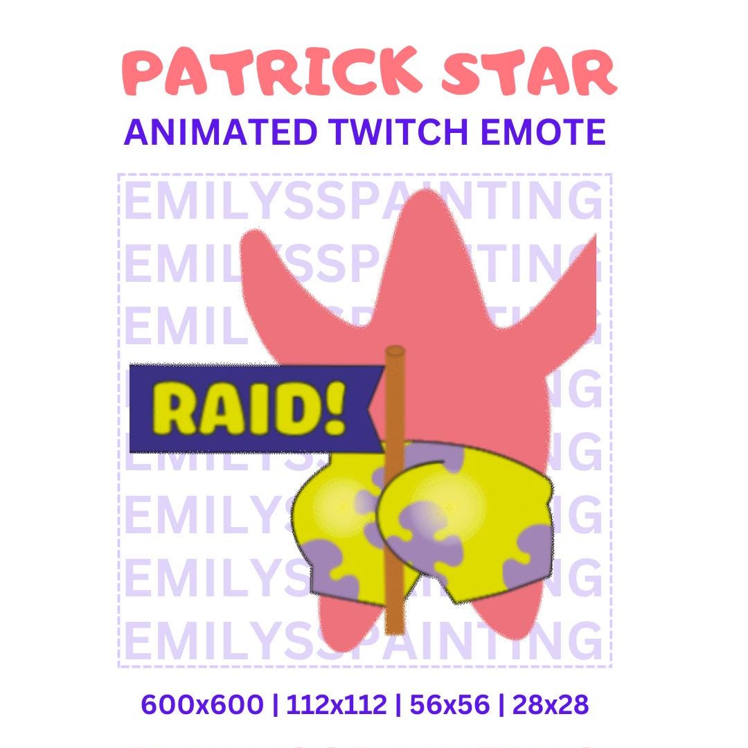 Animated Patrick Star Twerk Emote, Booty Raid Emote, Funny, Emote for ...