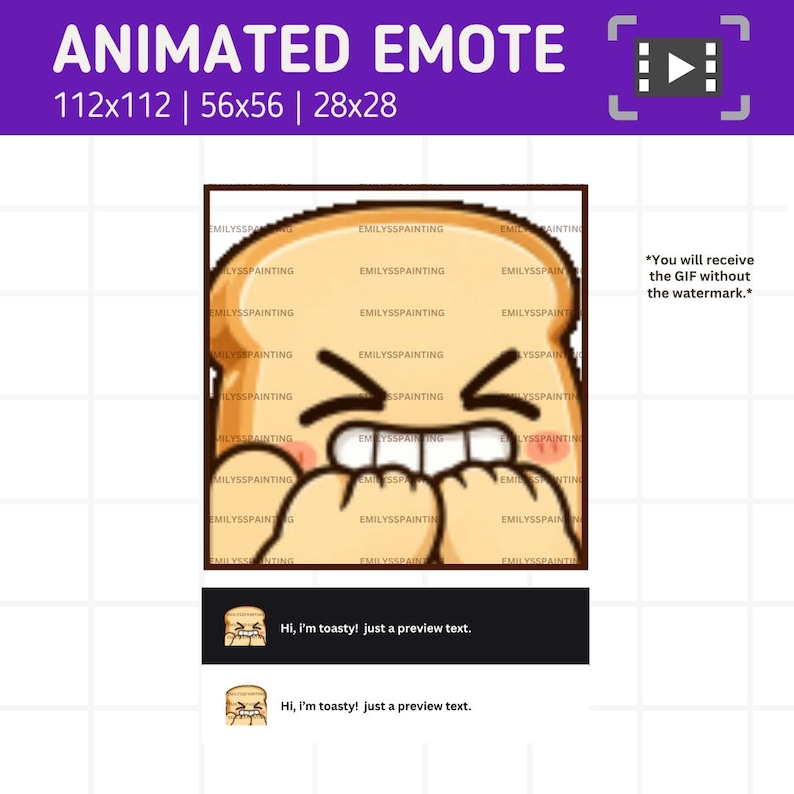 Animated Toasty Lol Emote, Chibi Kawaii Style, Laughing Toast Streamer ...