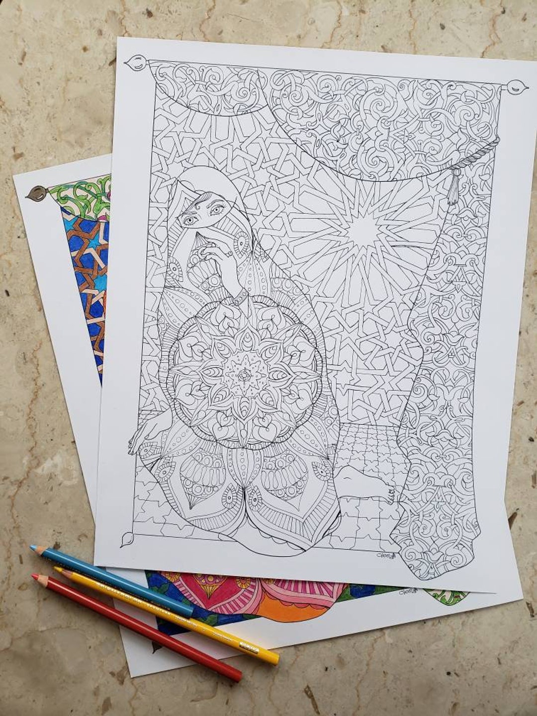 Downloadable Coloring Page, Middle Eastern Inspired Art and Design ...