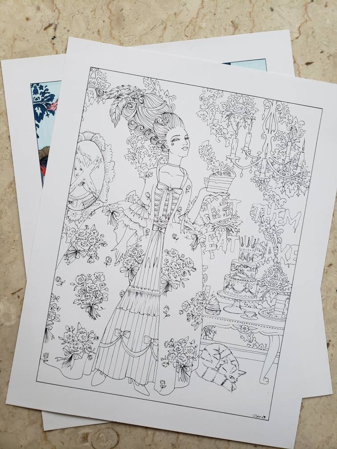 Downloadable Marie Antoinette Coloring Page, Hours of Fun! - Etsy