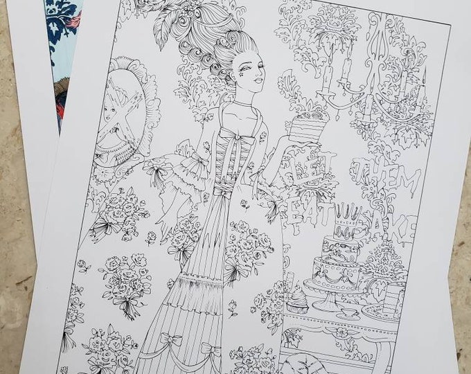 Coloring Page- Marie Antoinette Portrait -PDF Instant Download ...