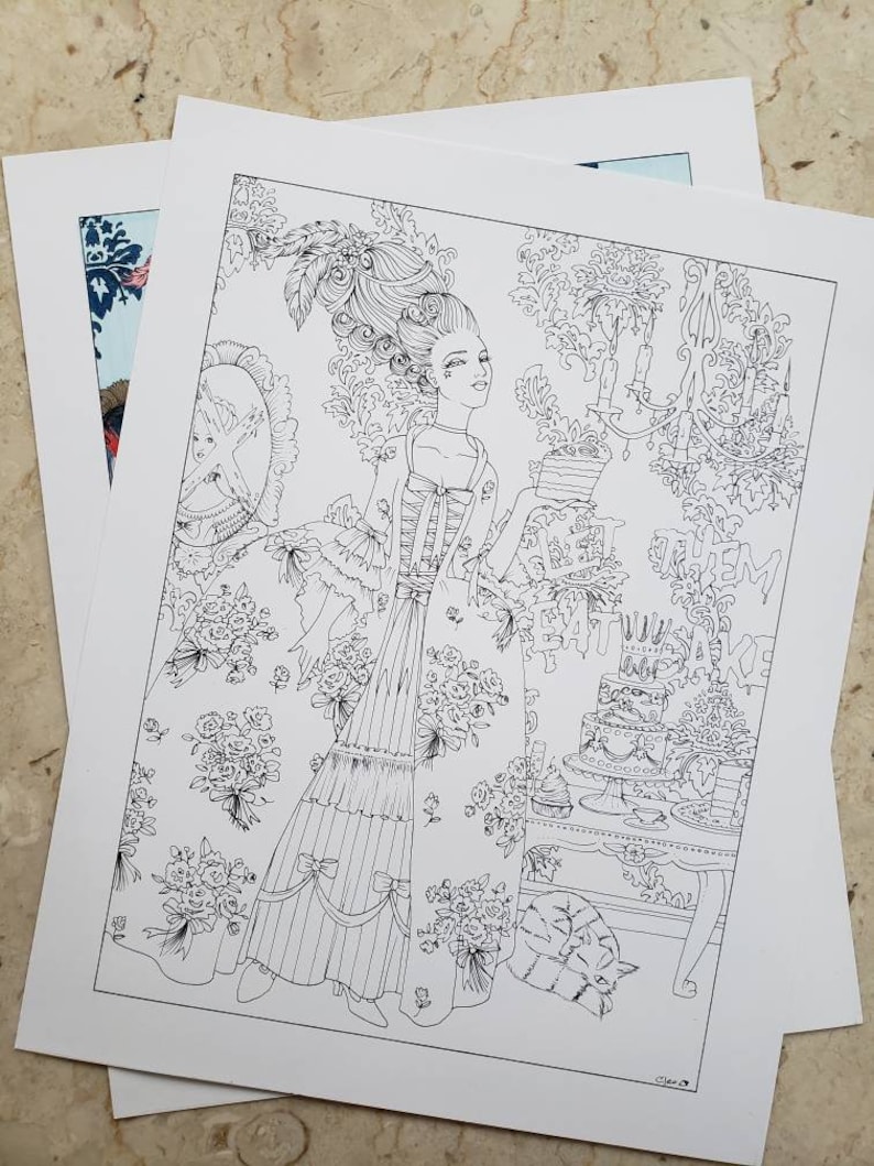 Downloadable Marie Antoinette Coloring Page, Hours of Fun! - Etsy