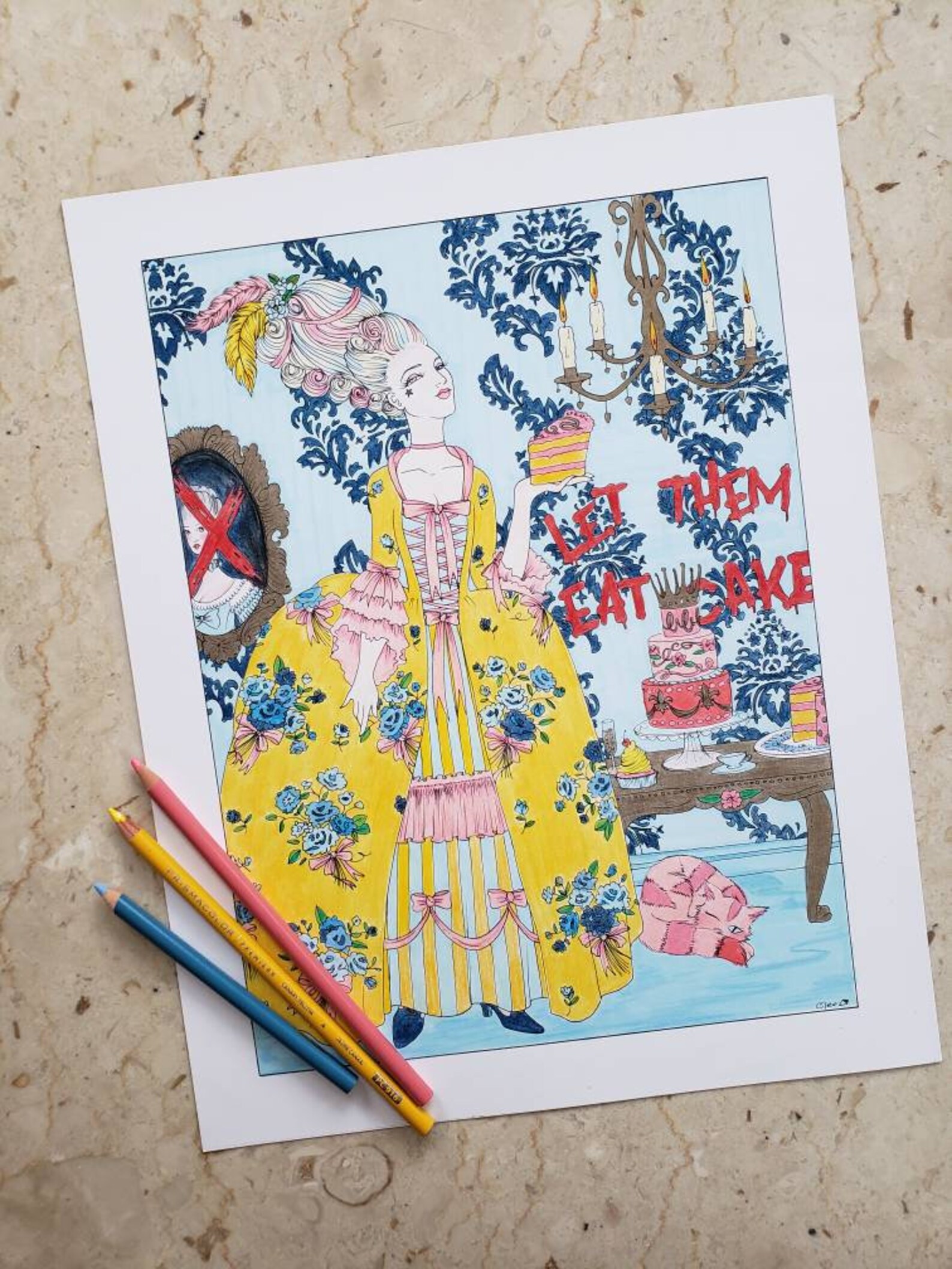 Downloadable Marie Antoinette Coloring Page, Hours of Fun! - Etsy