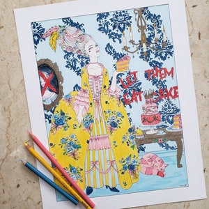 Downloadable Marie Antoinette Coloring Page, Hours of Fun! - Etsy