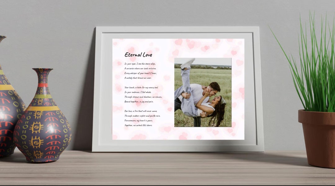 Digital Custom Portrait With Personalized Poem, Valentines Gift ...