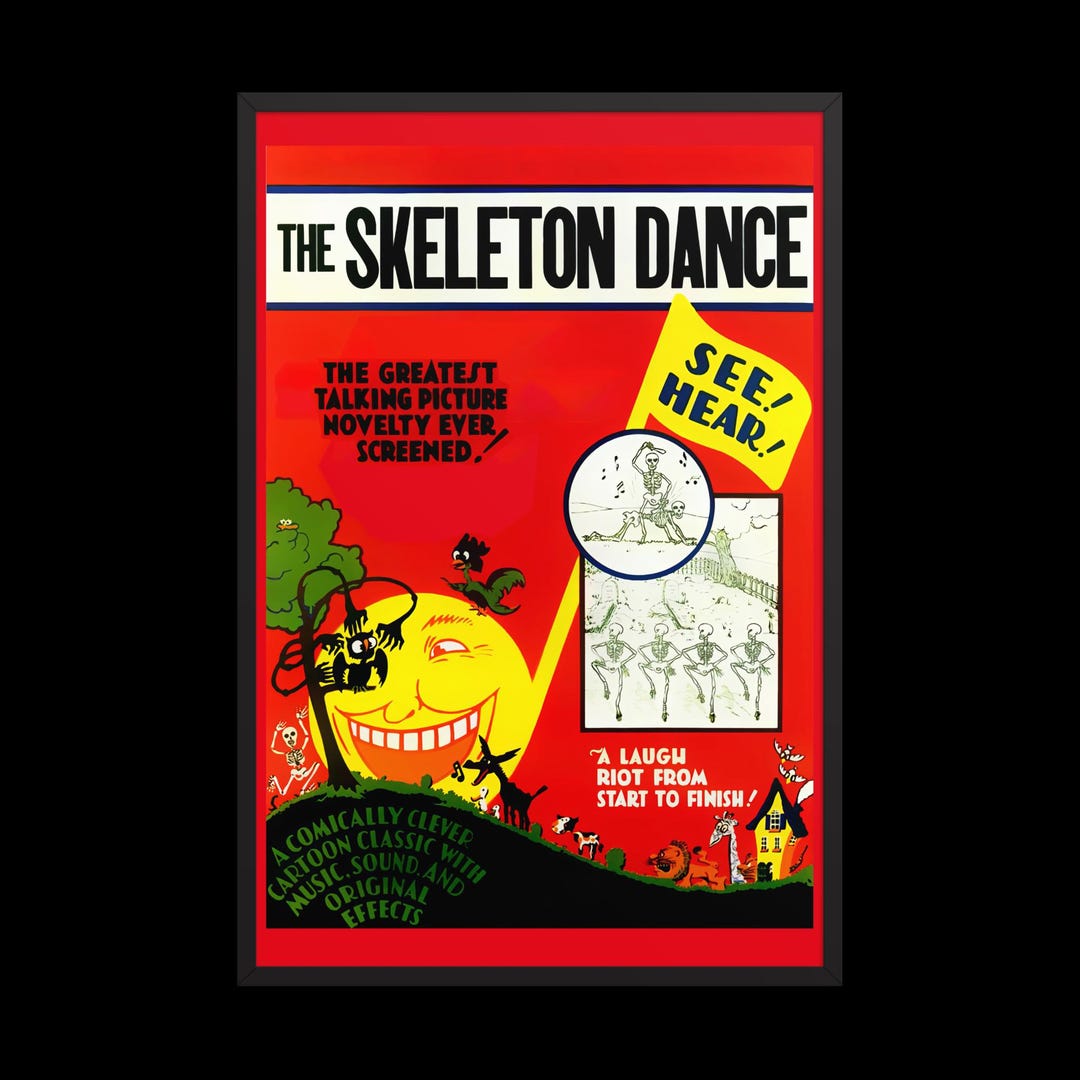 The Skeleton Dance Poster Digital Download - 1929 Disney Silly Symphony ...
