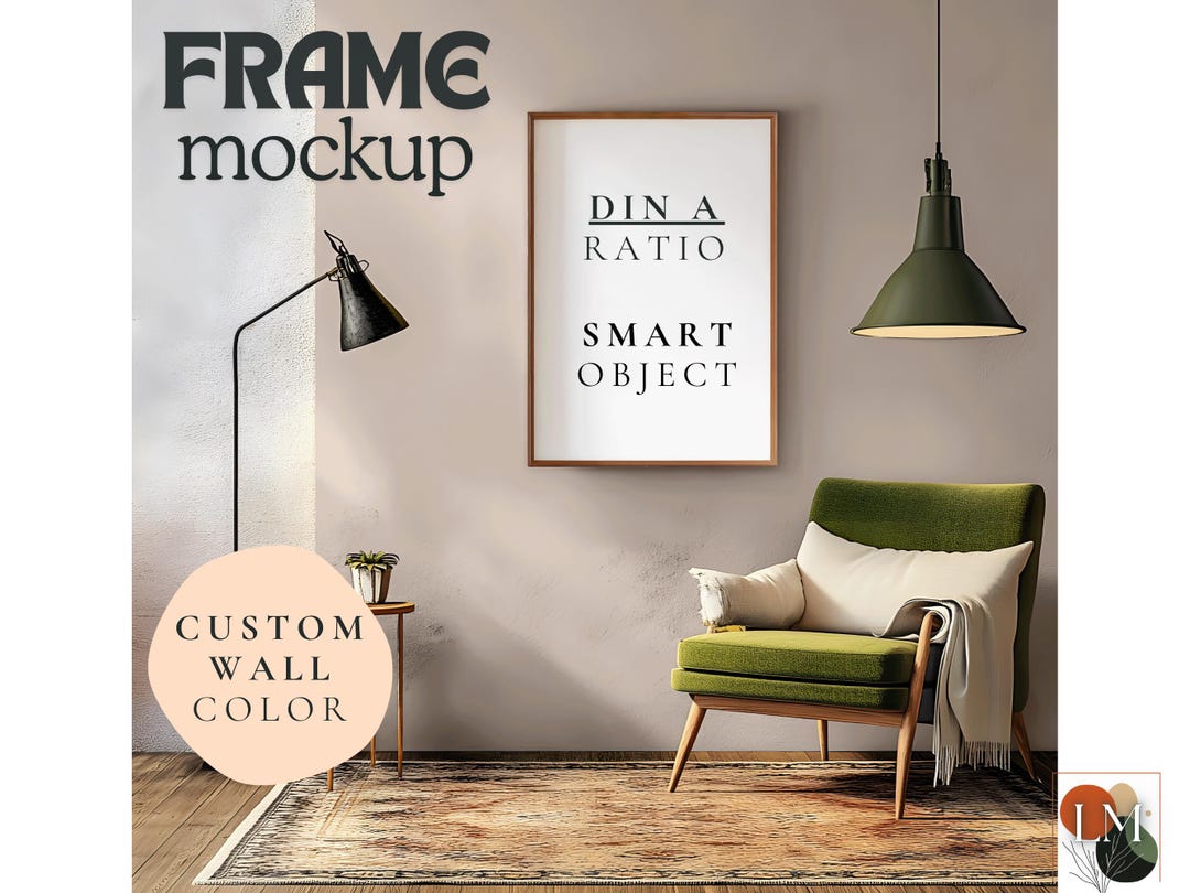 Retro Frame Mockup Pack | Artwork Wall Mockup, DIN A Frame Mockup ...