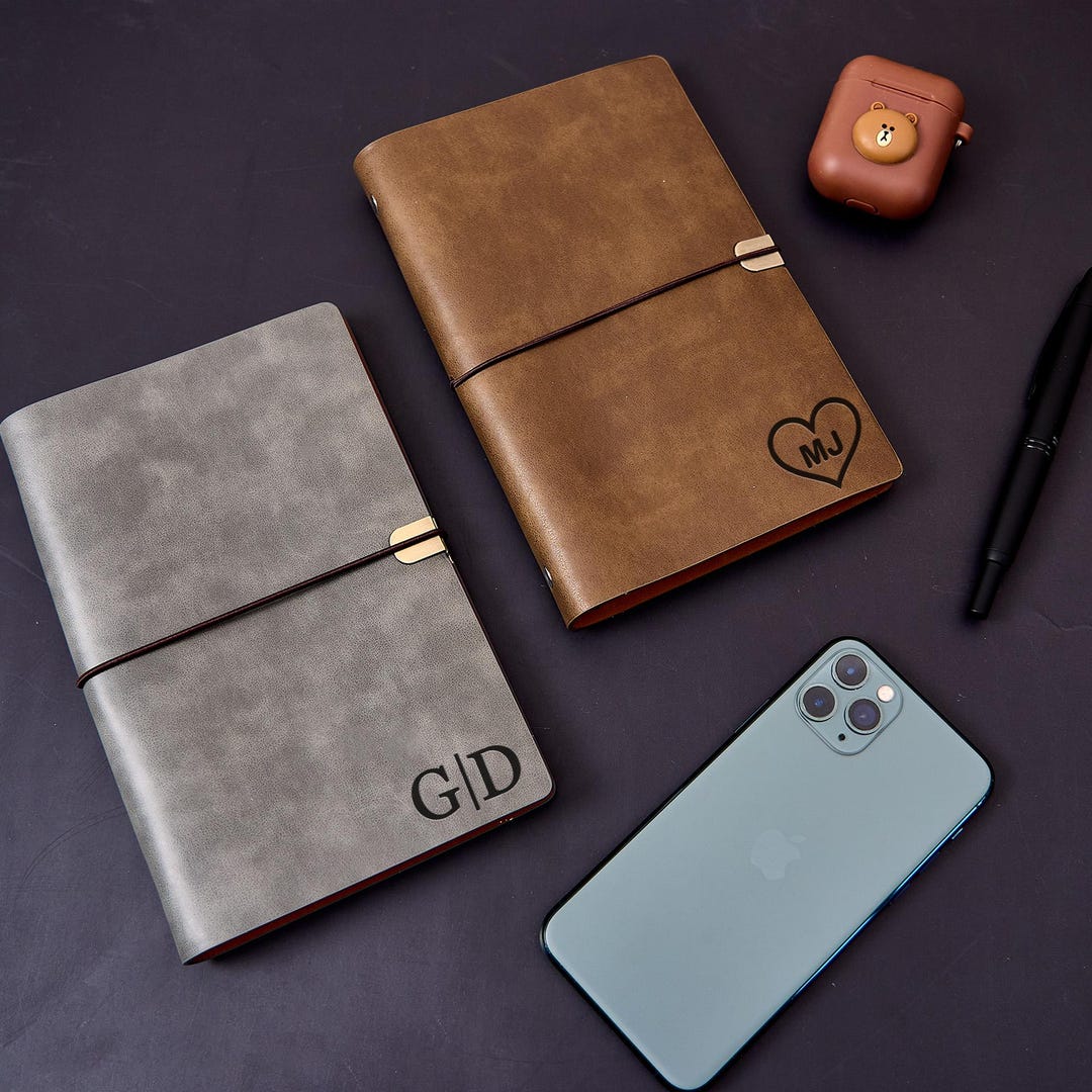 Personalized Leather Journal, Custom Refillable Binder Notebook ...